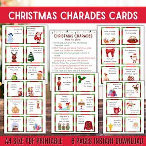 Christmas Charades Printable Game. Family Game Night Fun. Christmas ...