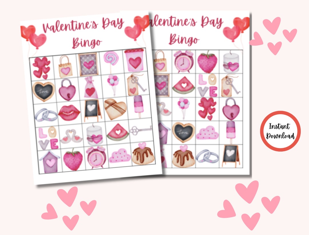 Valentine's Day Themed Bingo for the Classroom, Household, or Party ...
