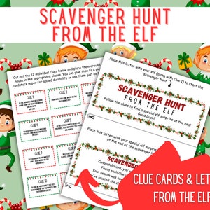 Christmas Elf Printable Game. Elf Scavenger Hunt for Family Game Night ...