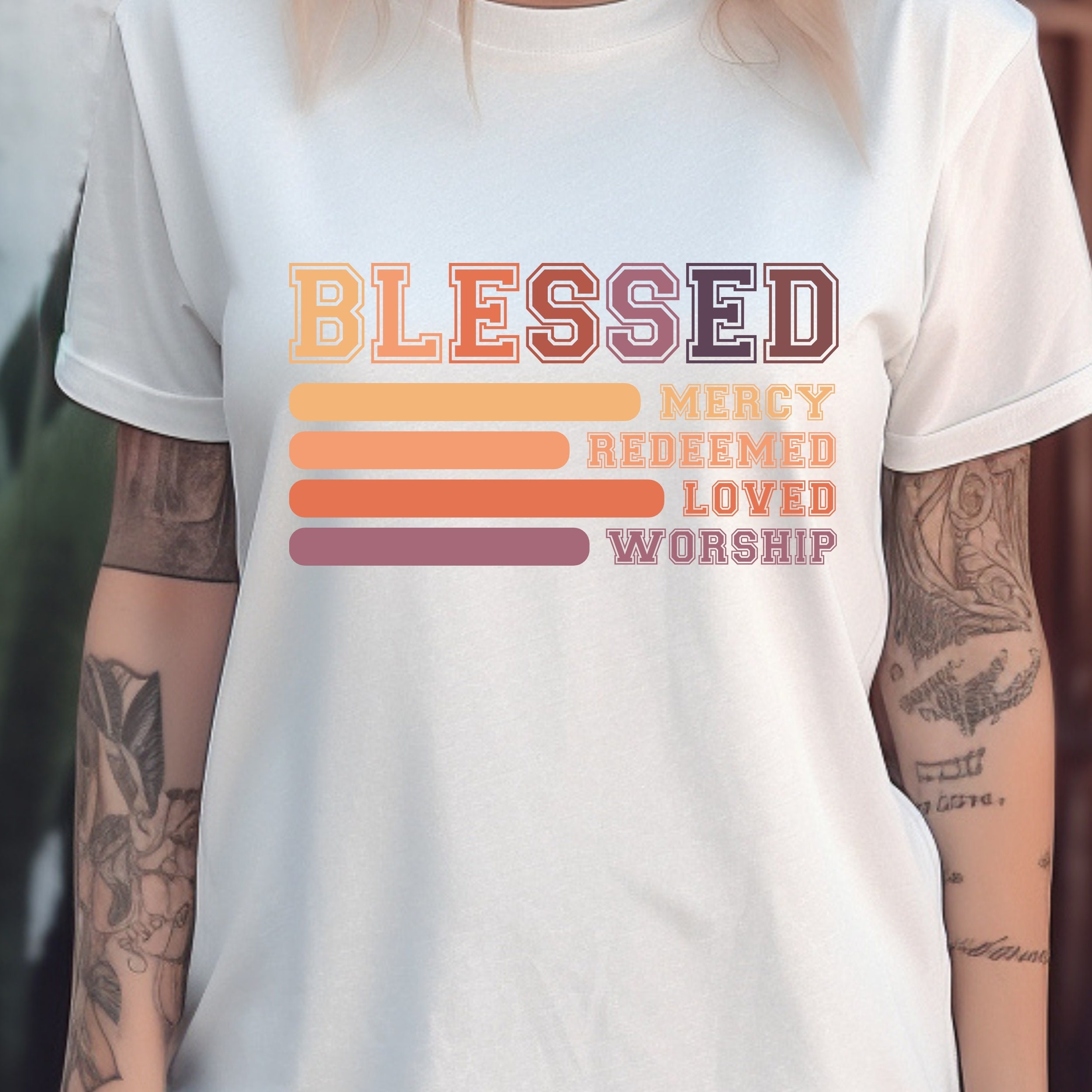 Retro Blessed Redeemed Quotes Svg Png Eps, Elegant Christian Quote Png ...