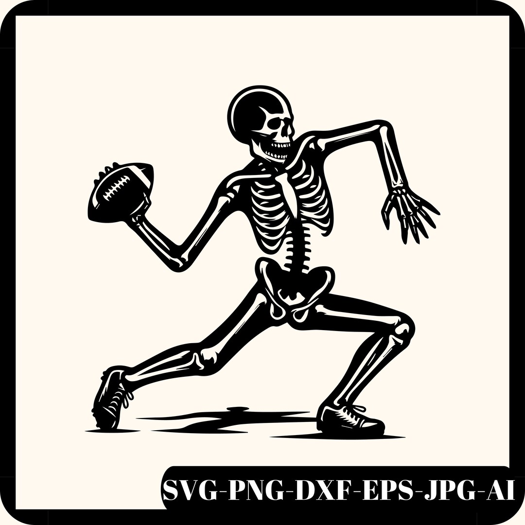 Skeleton Football Player Svg, Football Season Svg, Football Svg ...