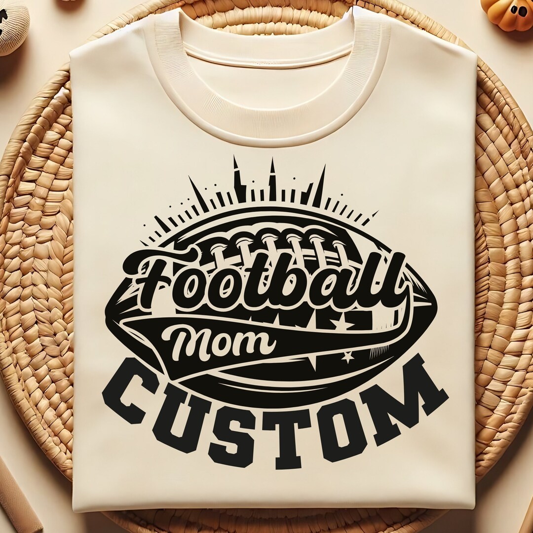 Custom Football Mom Shirt Png With Kids Name, Cute Football Season Mama ...