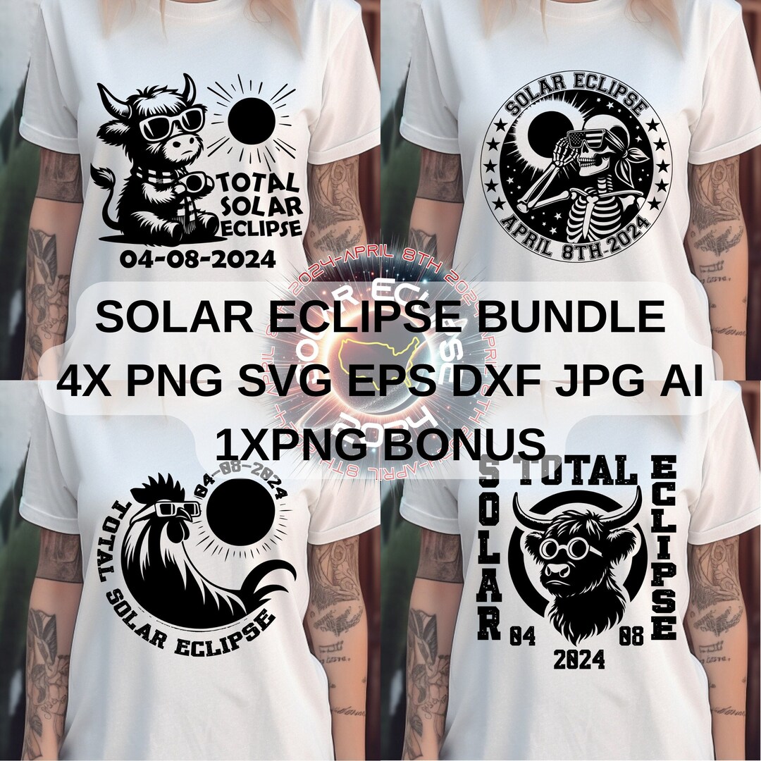 Total Solar Eclipse Png Svg Bundle, April 8th 2024 Svg Png Bundle ...