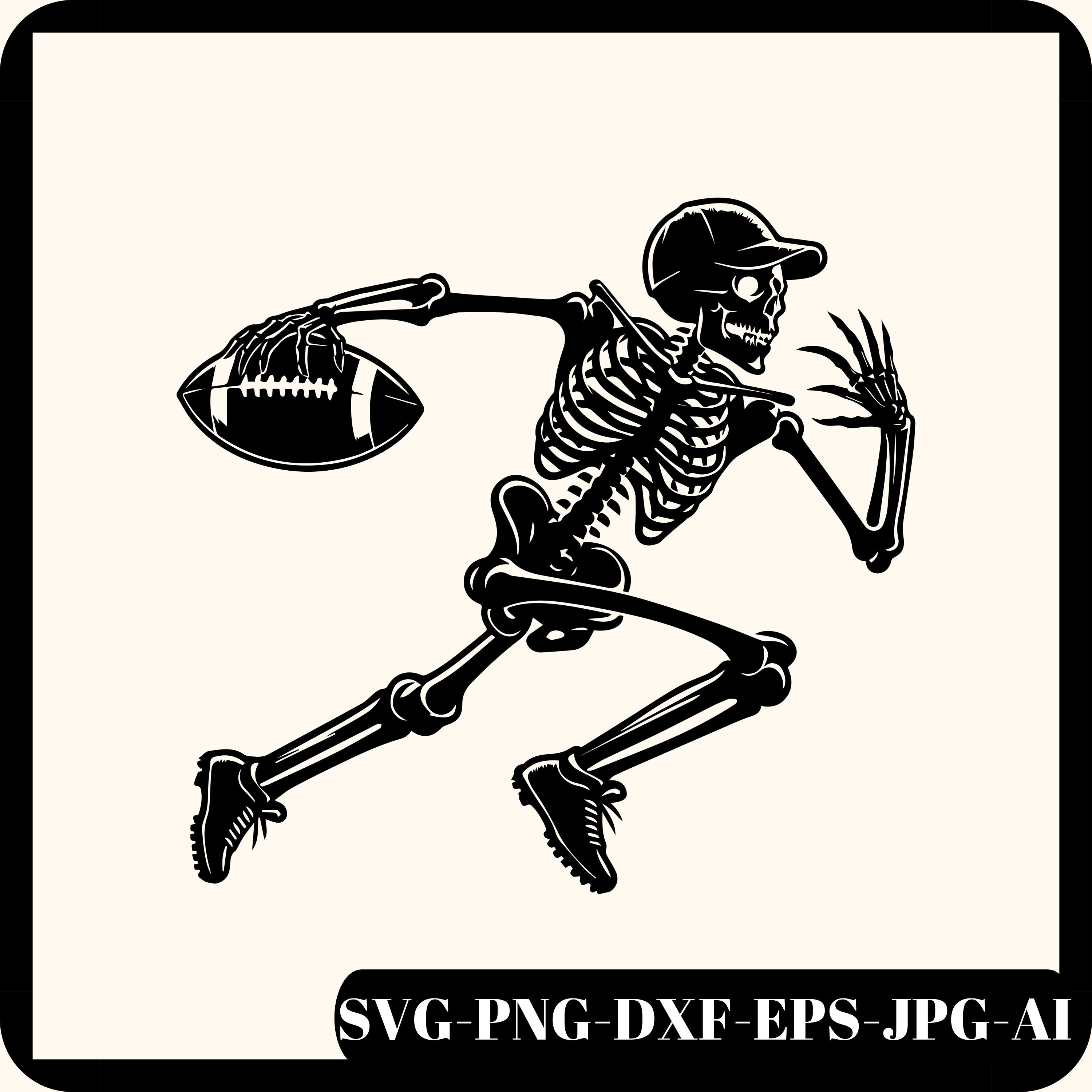 Funny Skeleton Football Player SVG: Cricut, Silhouette (digital ...