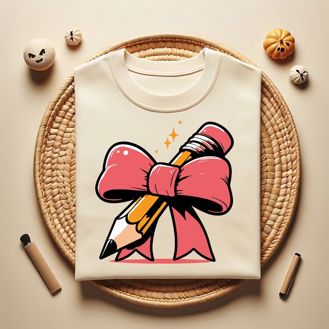 Retro Coquette Pencil Svg Png, Coquette Bow School Png Design, Retro ...