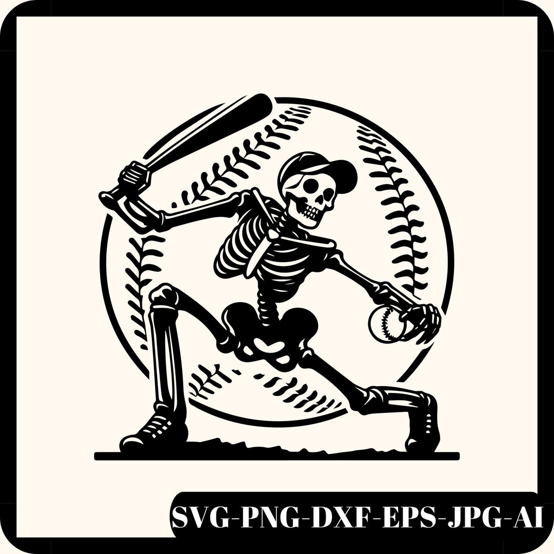 Baseball Svg, Skeleton Baseball Player Svg, Skeleton Baseball Svg ...