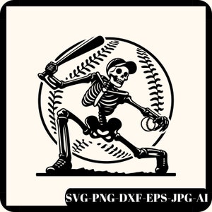 Baseball Svg, Skeleton Baseball Player Svg, Skeleton Baseball Svg ...