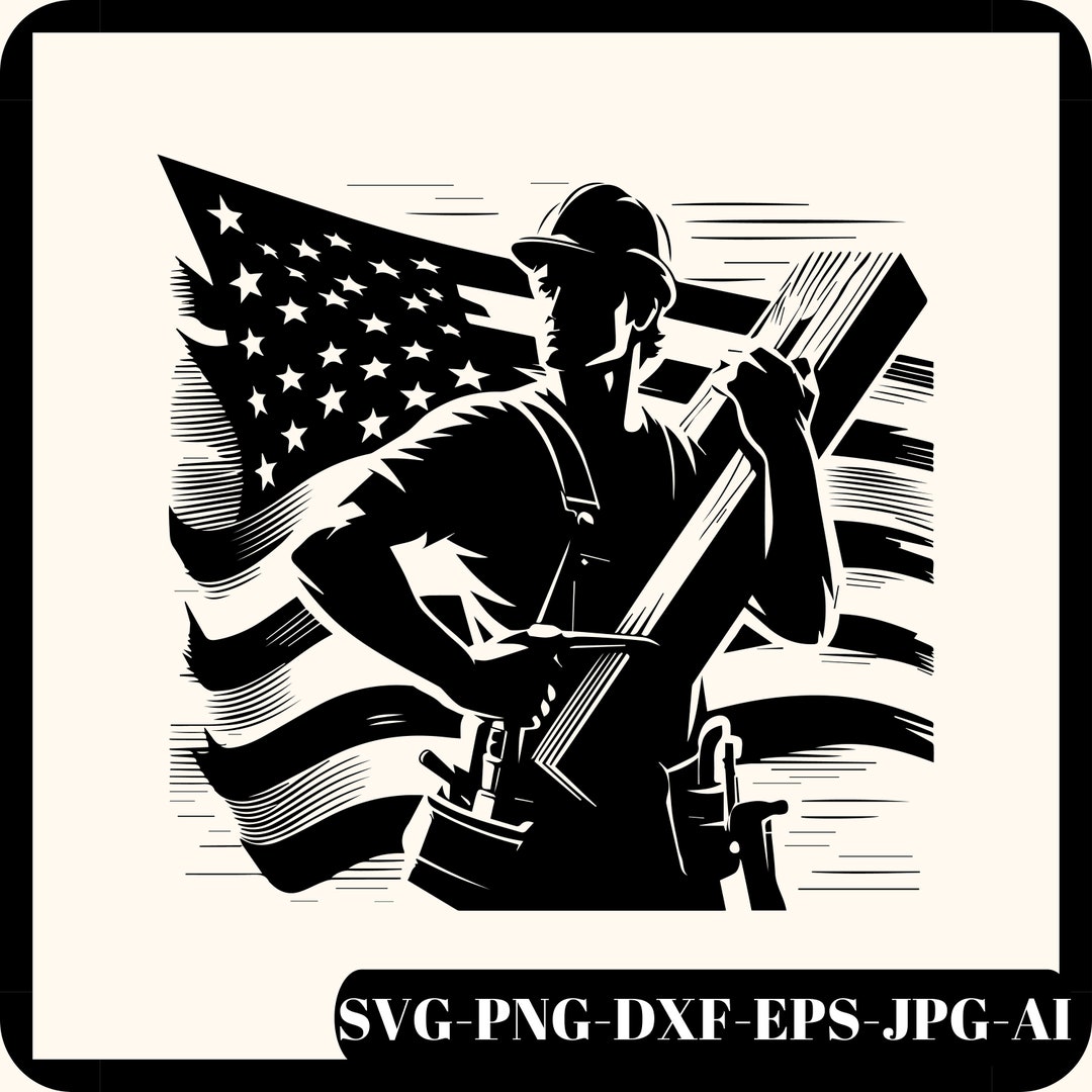 Carpenter With Usa Flag Svg, US Carpenter Svg,carpenter Dad Svg ...