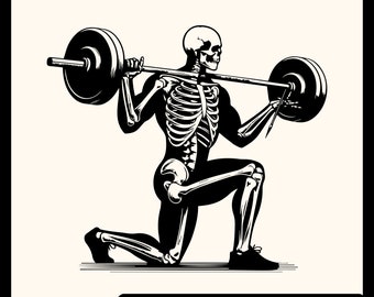 Skeleton Deadlift SVG Gym SVG Workout Shirt Sticker Decal T-shirt ...