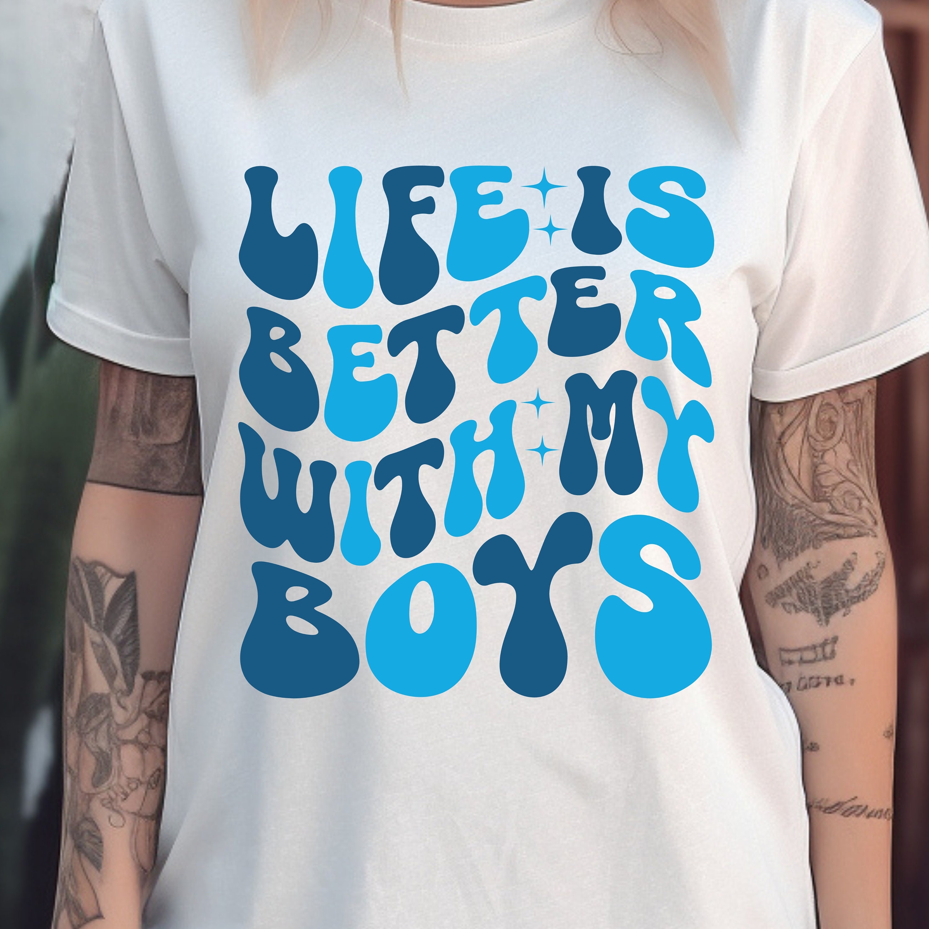 Life is Better With My Boys Svg, Boy Mom Svg, Mom Shirt Design Svg Cut ...