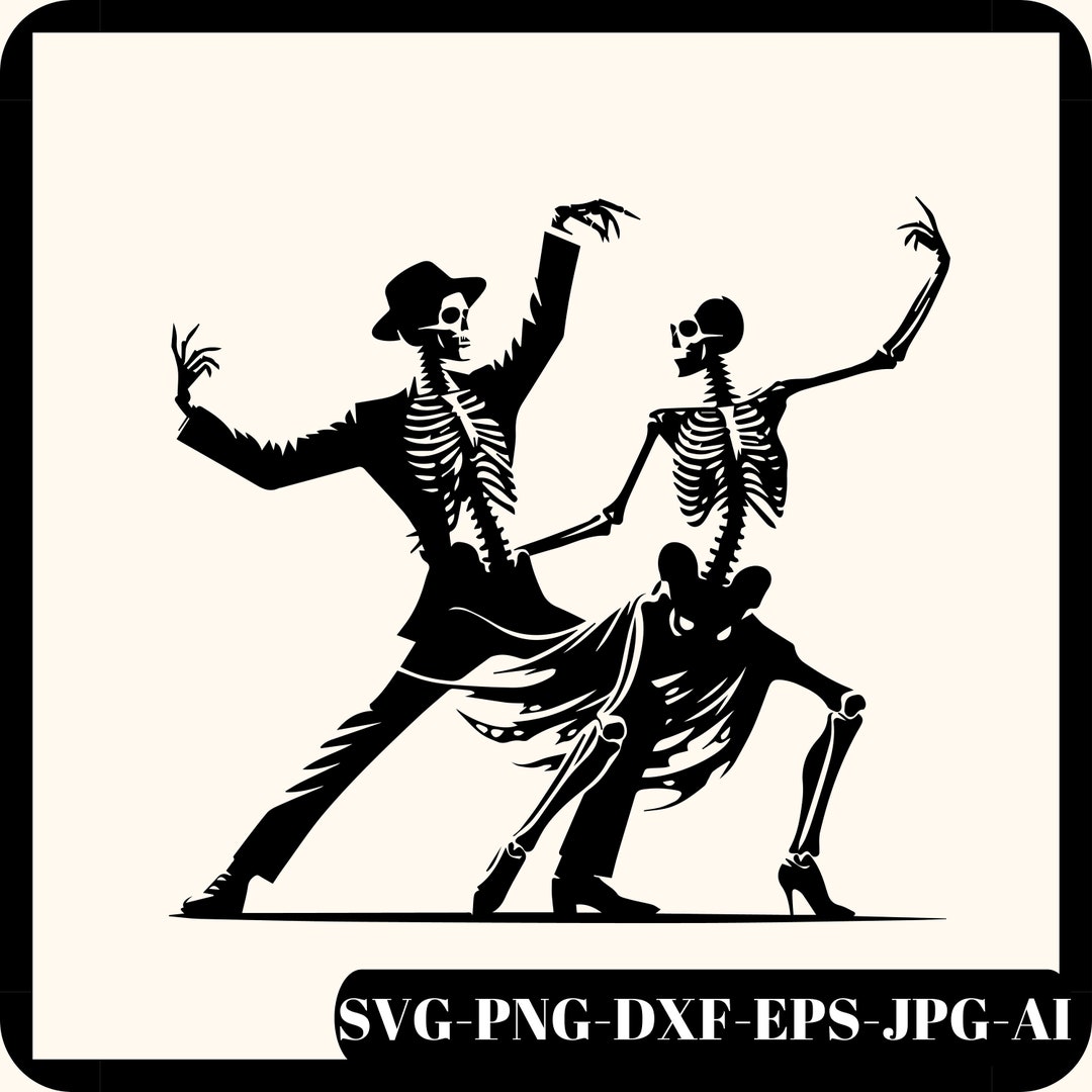 Dancing Skeleton Svg, Skeleton Dance Svg, Skeleton Silhouette, Dance ...