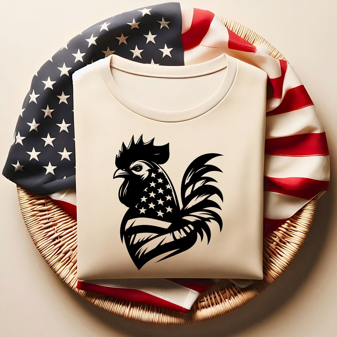 Rooster Svg, Chicken Flag SVG, Farming Svg, Chicken Svg, American Flag Chicken SVG, Cockerel Svg ...