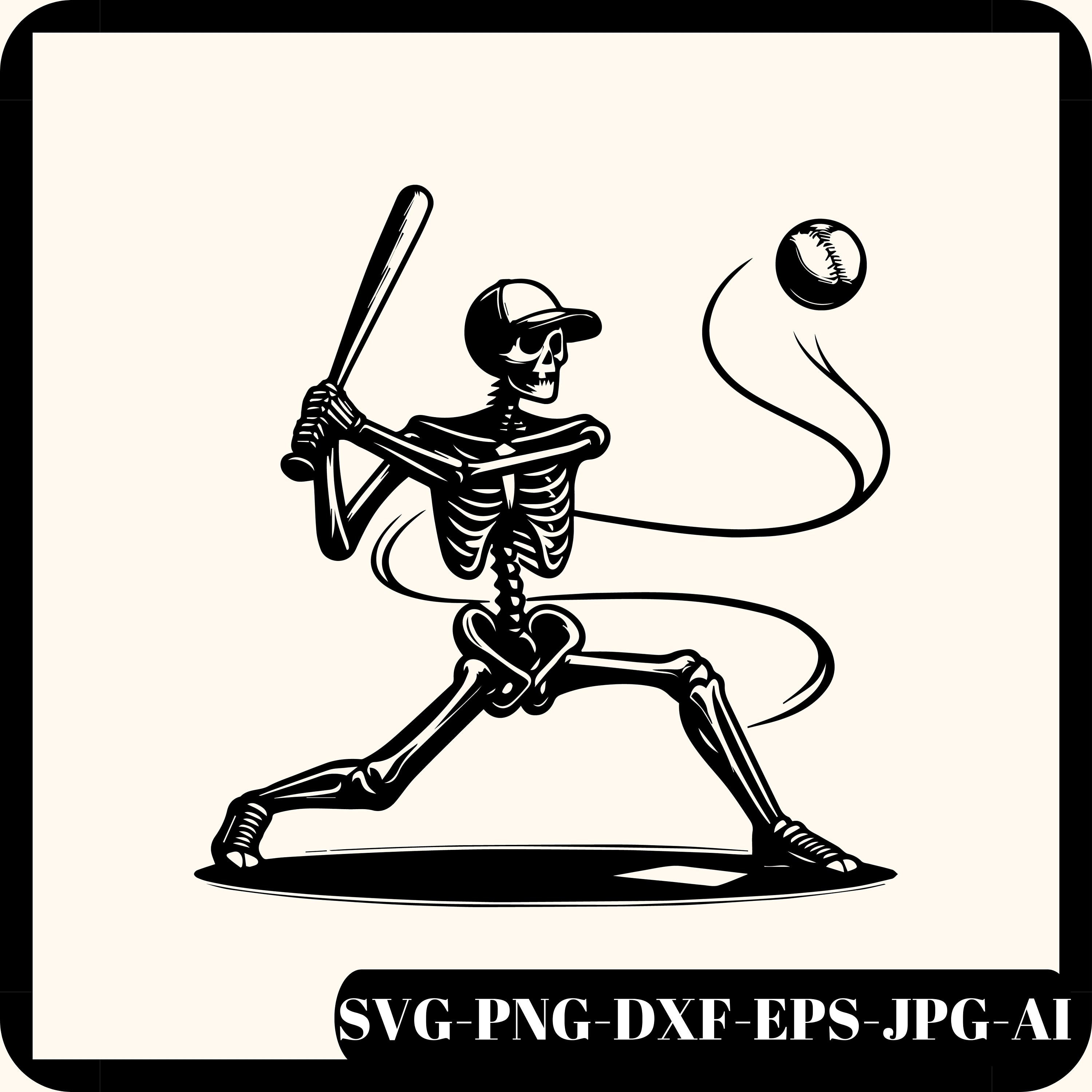 Skeleton Baseball Player Svg, Skeleton Baseball Svg, Baseball Svg ...