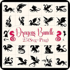 Dragon SVG, Dragon SVG Bundle, Dragon Clipart, Dragon Vector, Dragon ...