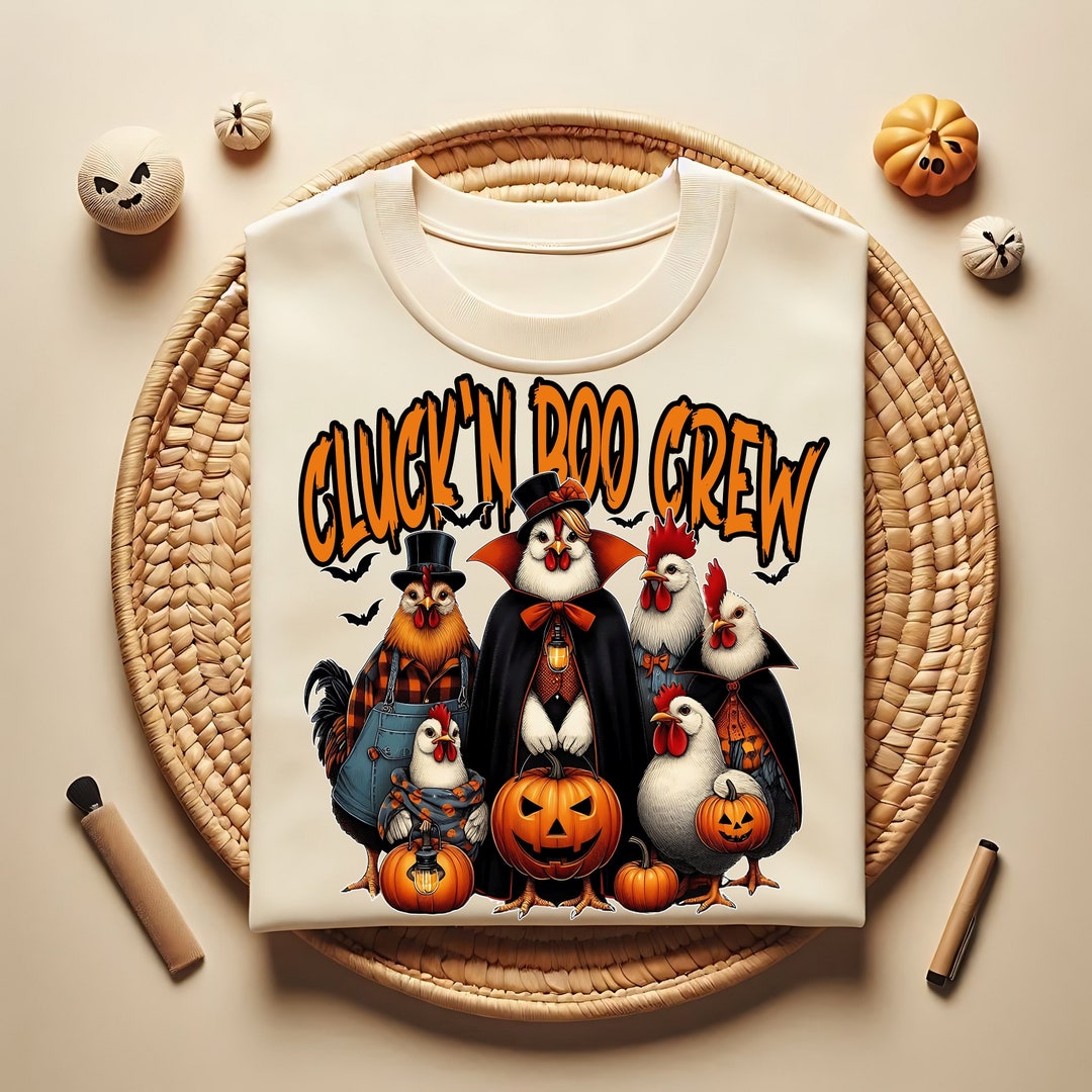 Cluckin Boo Crew Halloween Png, Vintage Chicken Halloween Png, Spooky ...