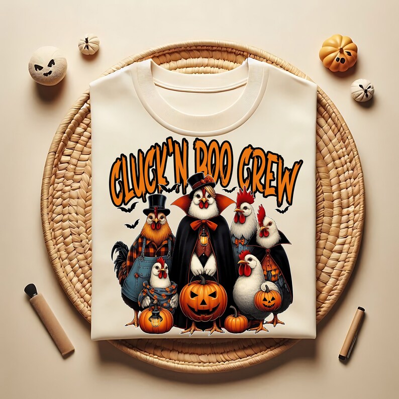 Cluckin Boo Crew Halloween Png, Vintage Chicken Halloween Png, Spooky ...