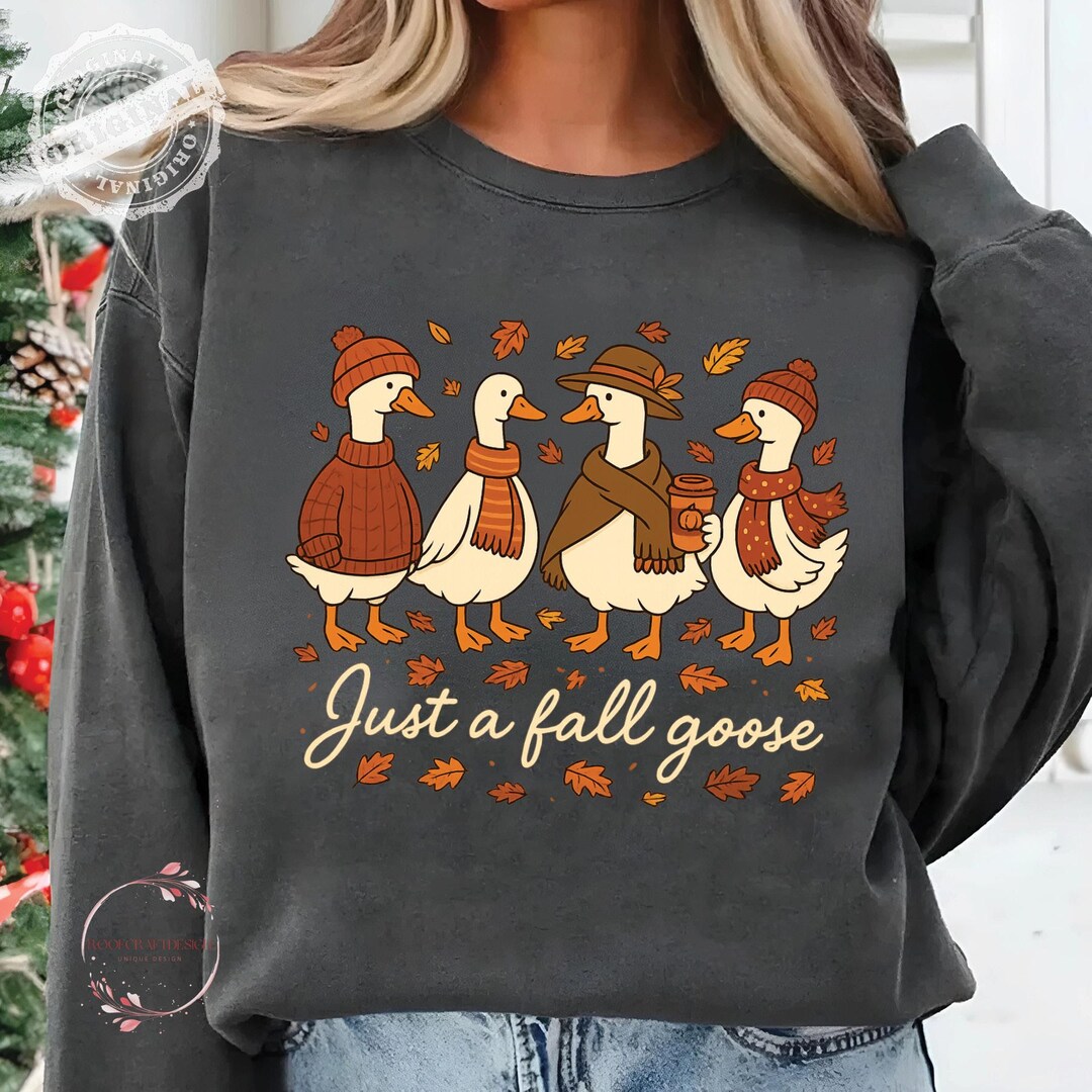 Funny Fall Goose PNG: Cozy Autumn Clipart (digital Download) - Etsy