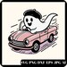 Retro Cute Ghost Driving Car SVG PNG, Halloween Car Clipart, Playful T ...