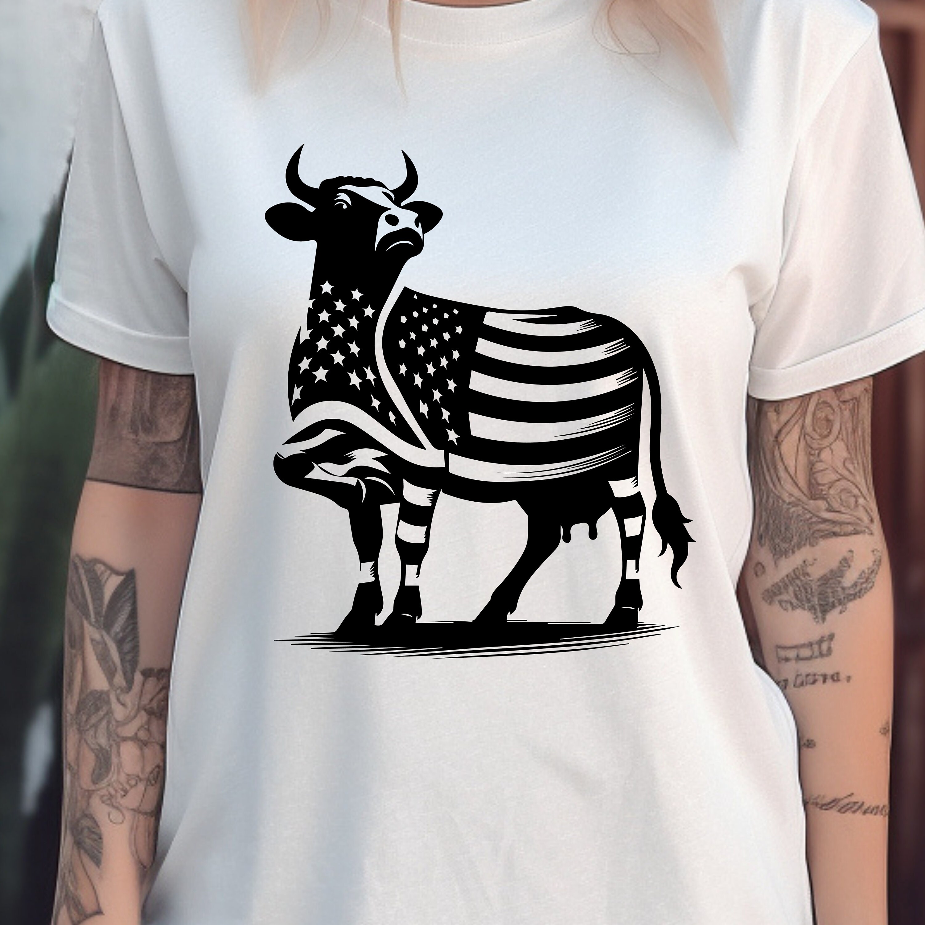 Cow With Usa Flag Svg, Farm Svg File, US Cow Svg, Farmer Svg, Farm ...