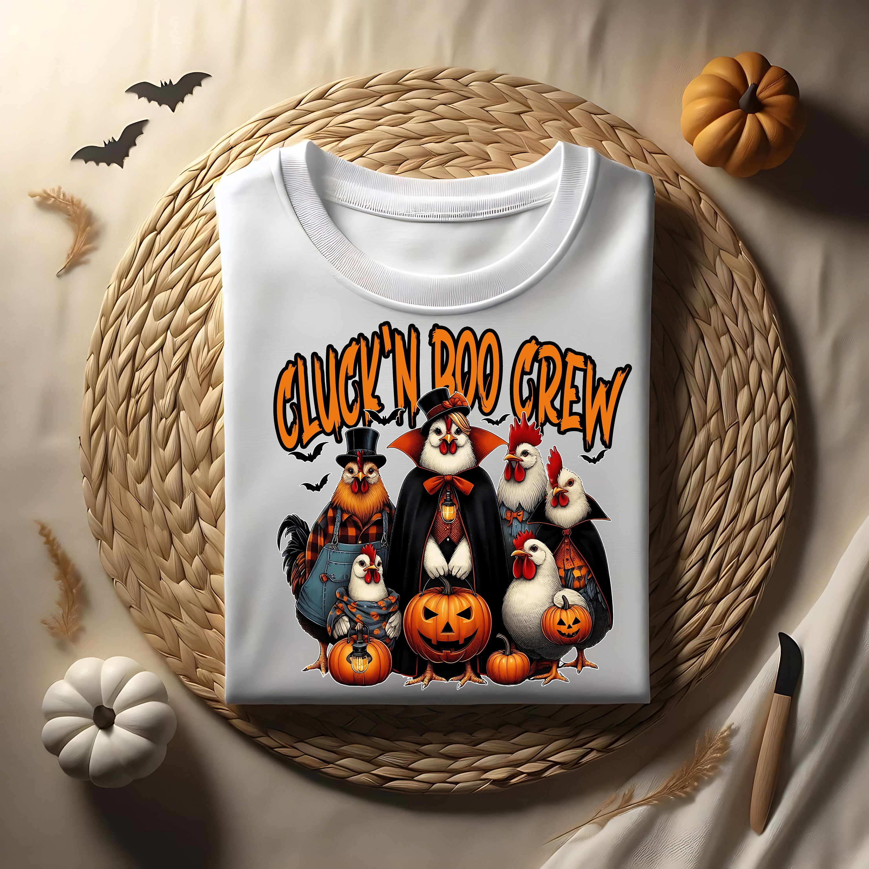 Cluckin Boo Crew Halloween Png, Vintage Chicken Halloween Png, Spooky ...