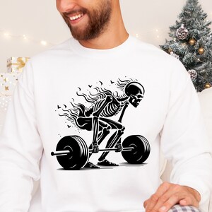 Skeleton Deadlift SVG, Gym SVG, Workout Shirt Sticker Decal, Workout ...