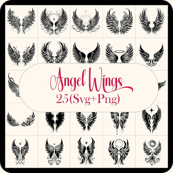 Wing Outline Clipart - Etsy