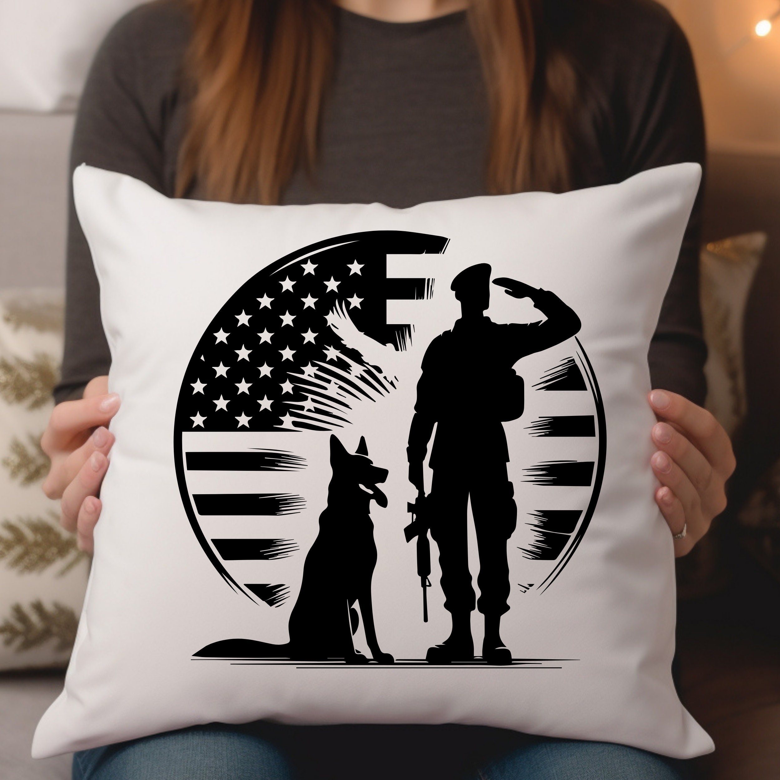 US Soldier and Dog Silhouette SVG Png, Veteran Soldier Svg, American ...