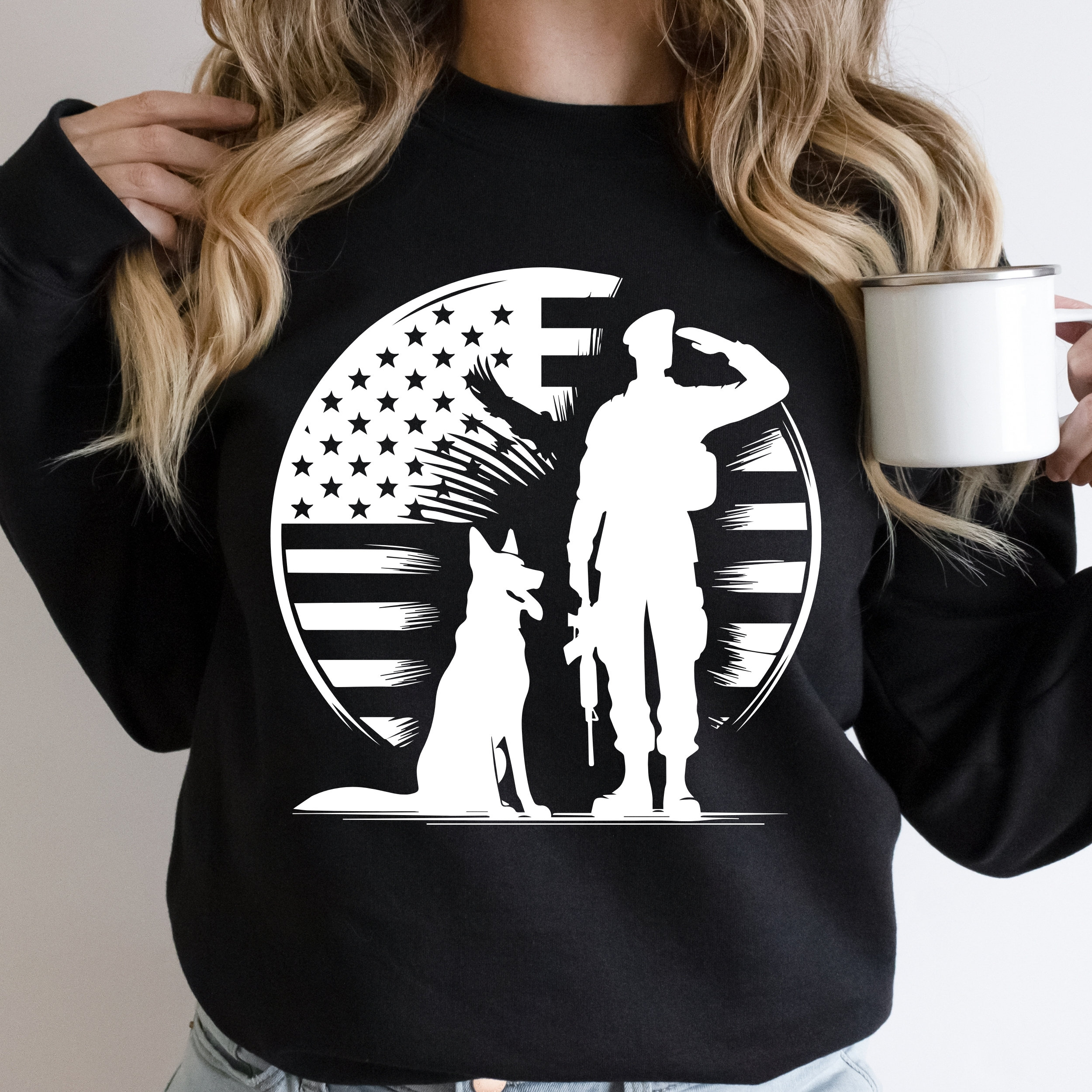 US Soldier and Dog Silhouette SVG Png, Veteran Soldier Svg, American ...