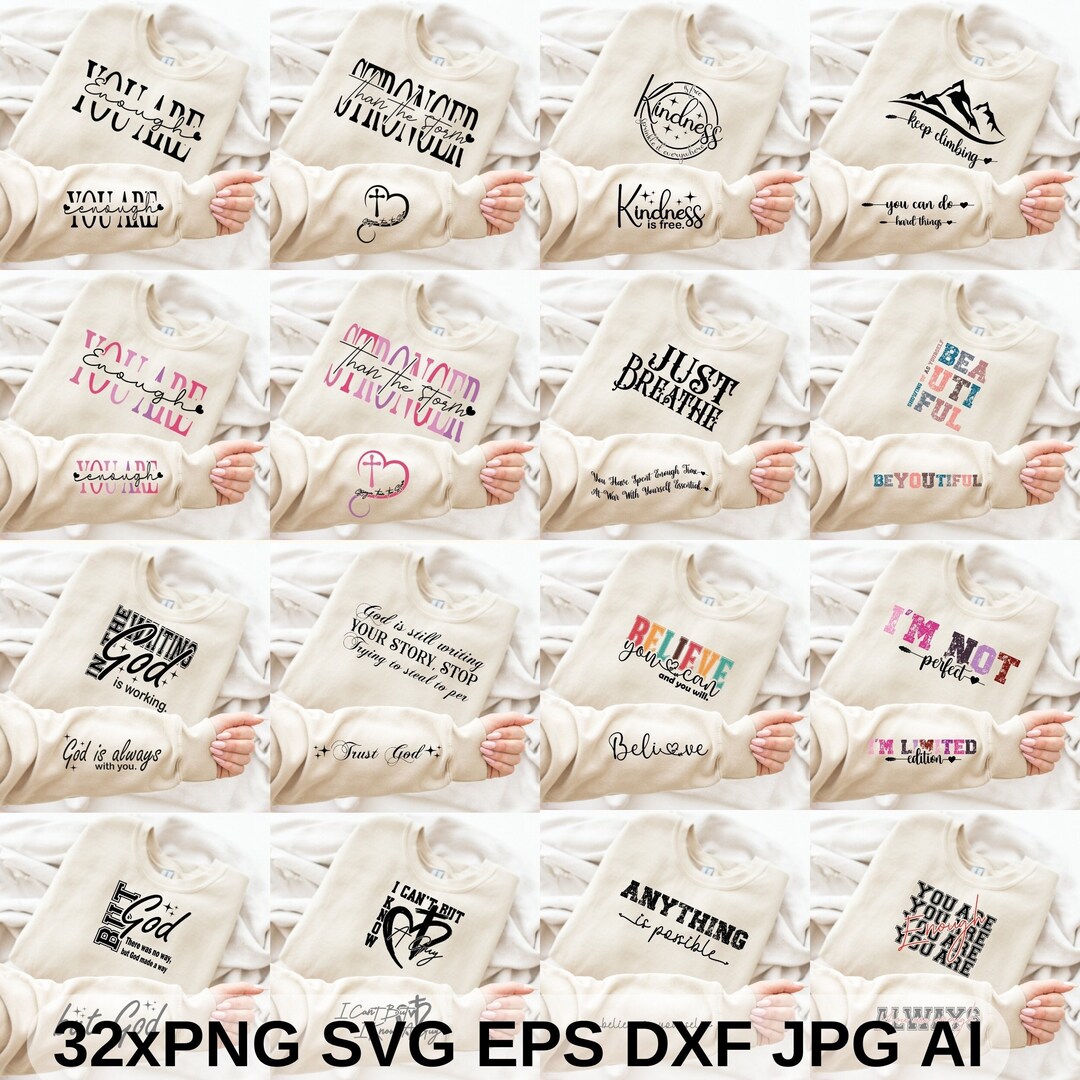 Positive Christian Quote SVG Bundle: Motivational Designs (digital ...