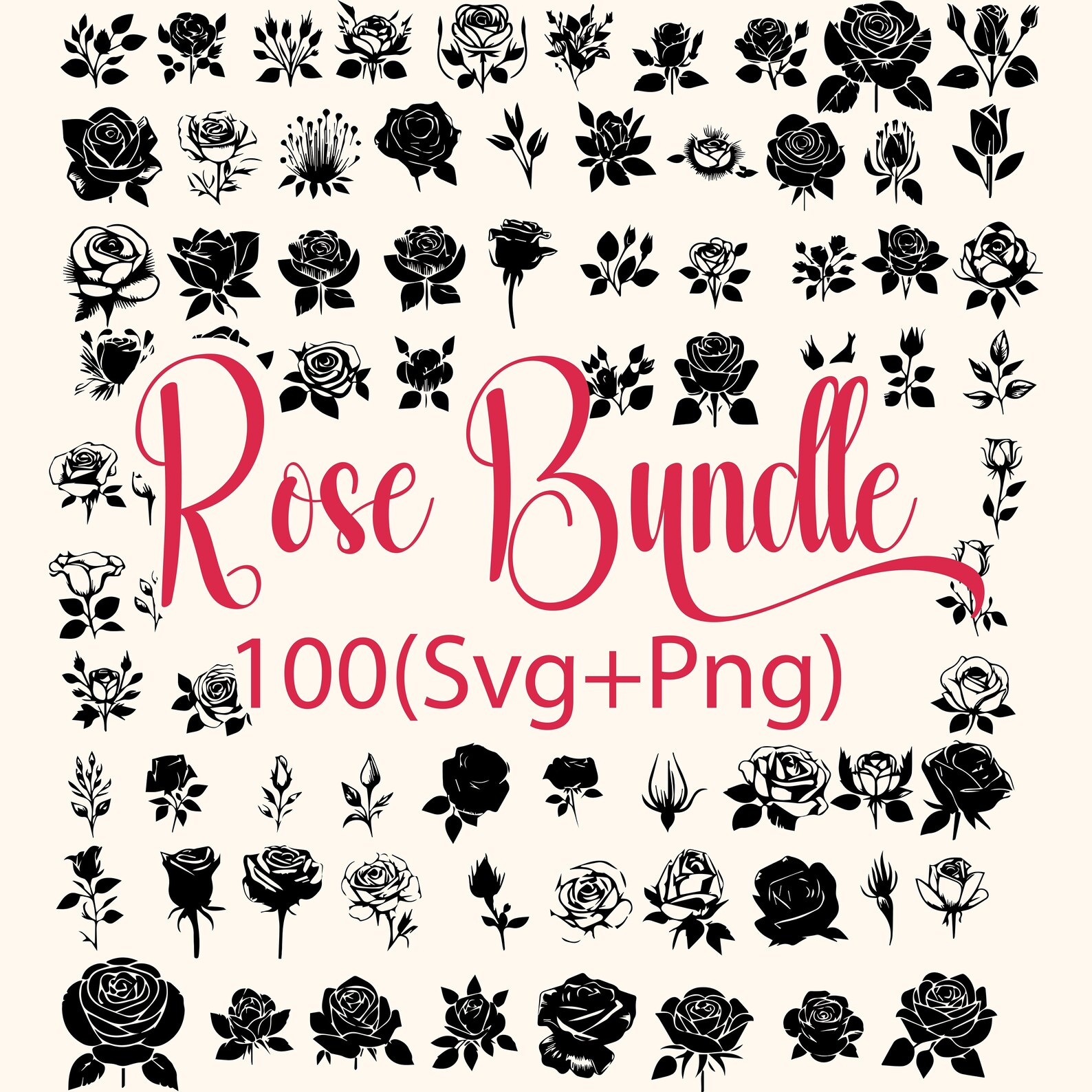 Rose SVG Bundle Rose SVG Rose Clipart Rose PNG Flower Svg - Etsy