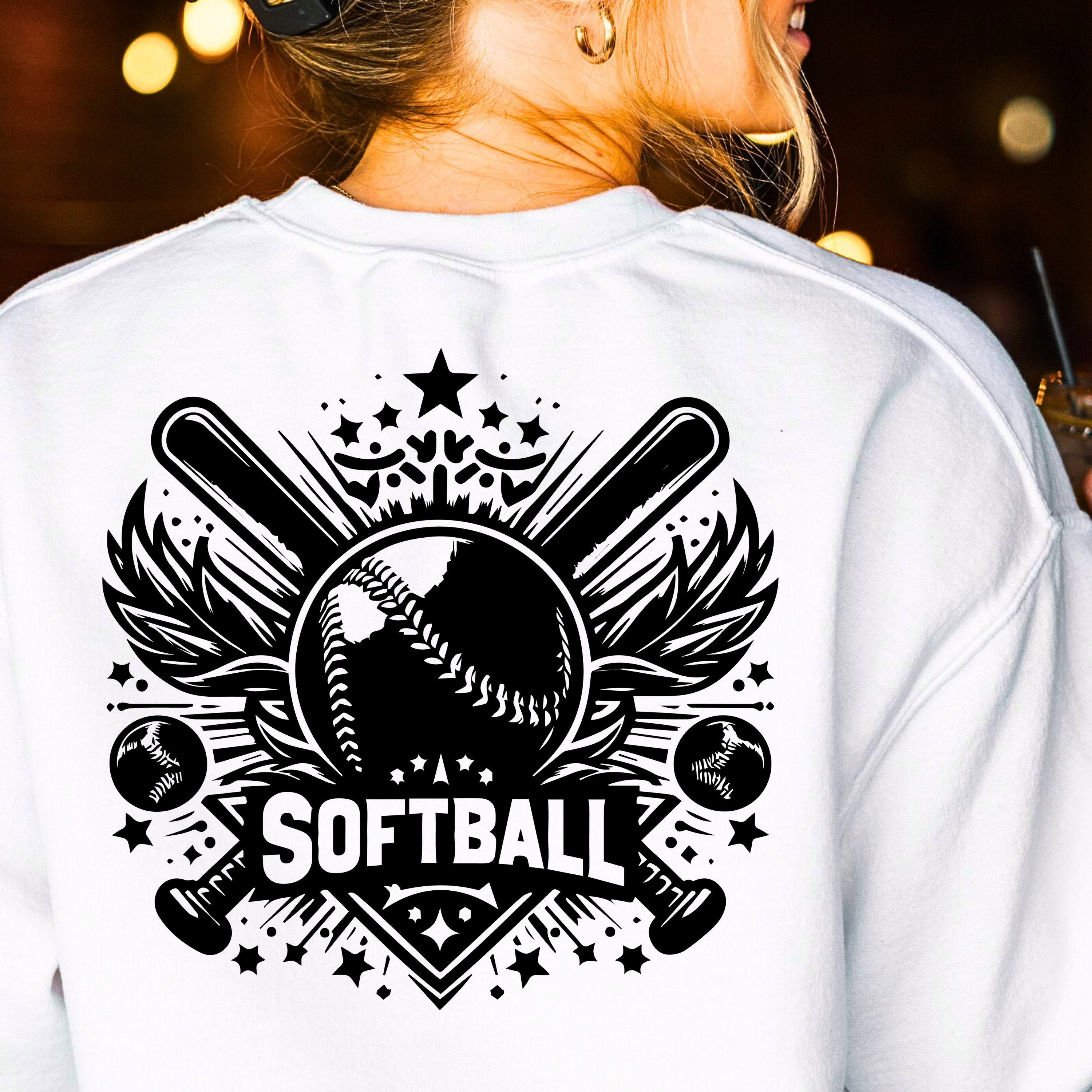 Softball Svg , Softball Template, Png , Silhouette , Cricut Cut File ...