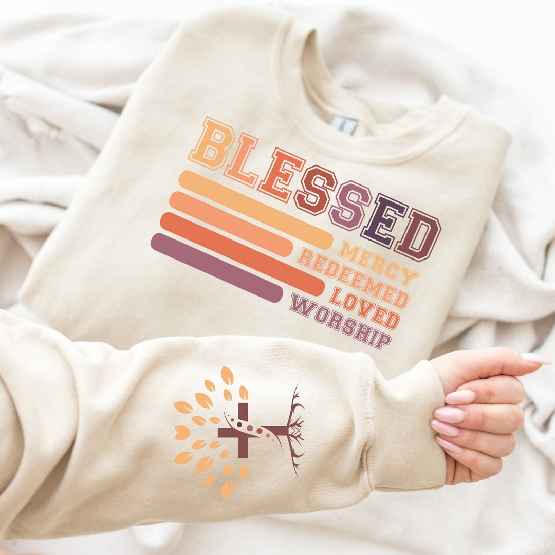 Retro Blessed Redeemed Quotes Svg Png Eps, Elegant Christian Quote Png ...