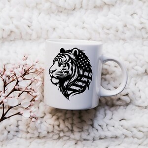 Tiger Svg, Tiger Head With Usa Flag Svg, American Flag Svg, Tiger Face ...