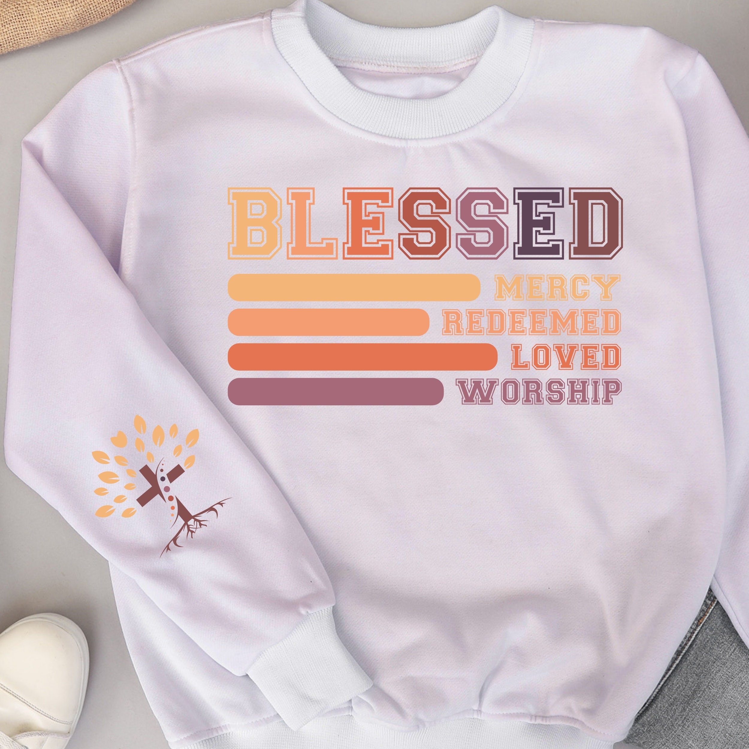 Retro Blessed Redeemed Quotes Svg Png Eps, Elegant Christian Quote Png ...