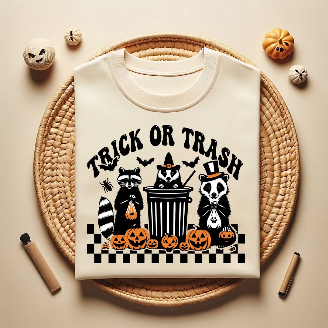 Stay Trashy Png, Checkered Trick or Trash Png Svg, Trick or Treat Svg ...