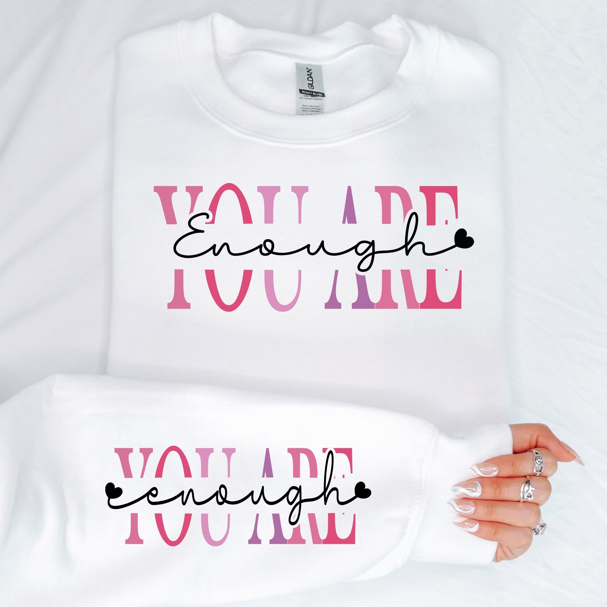 Retro You Are Enough SVG PNG, Inspirational Svg, Positive Quote Svg ...