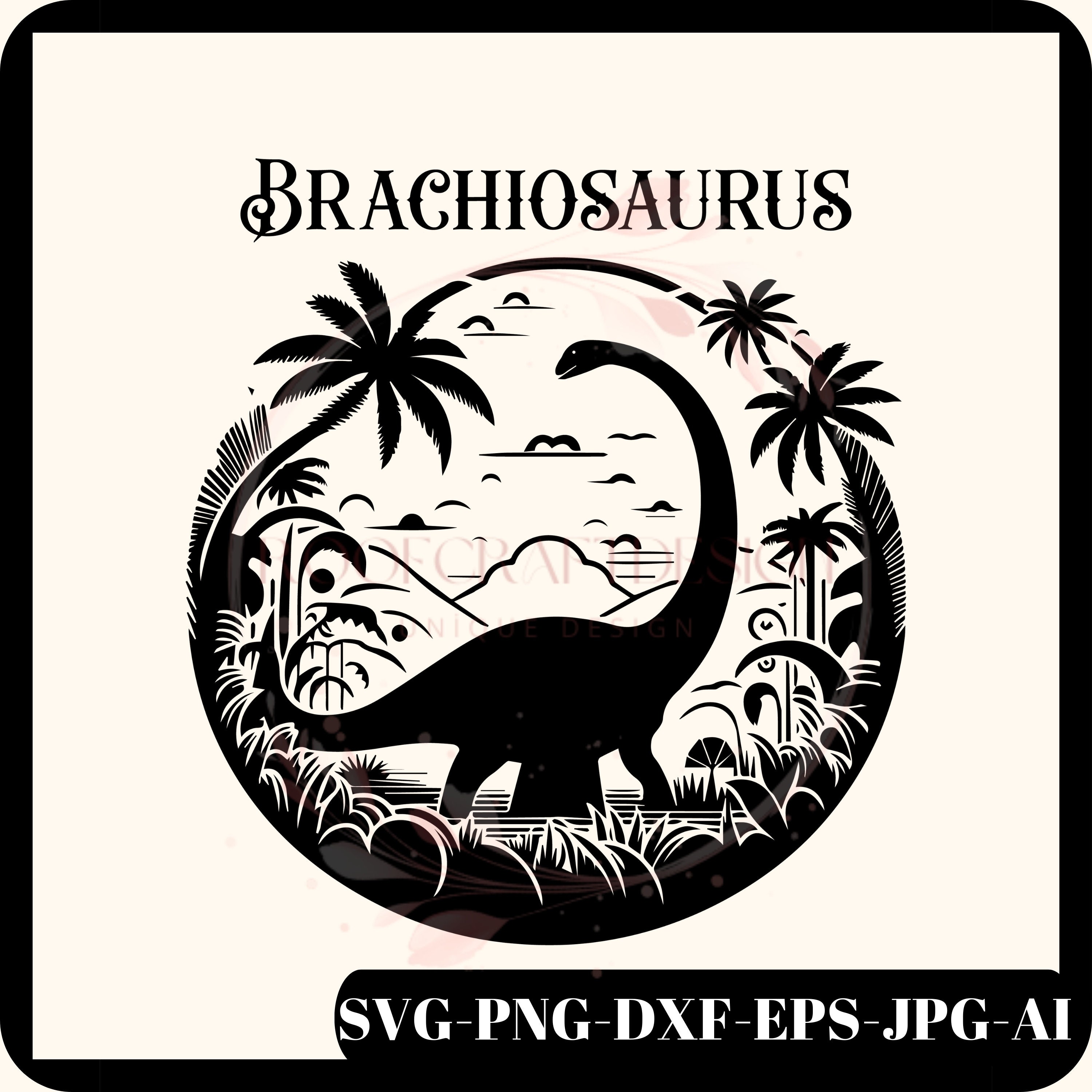 Dinosaur Clipart, Brachiosaurus Svg, Png, Dinasour Svg File Sublimation ...