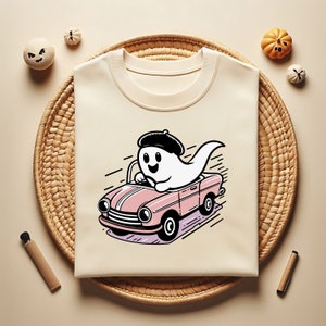 Retro Cute Ghost Driving Car SVG PNG, Halloween Car Clipart, Playful T ...
