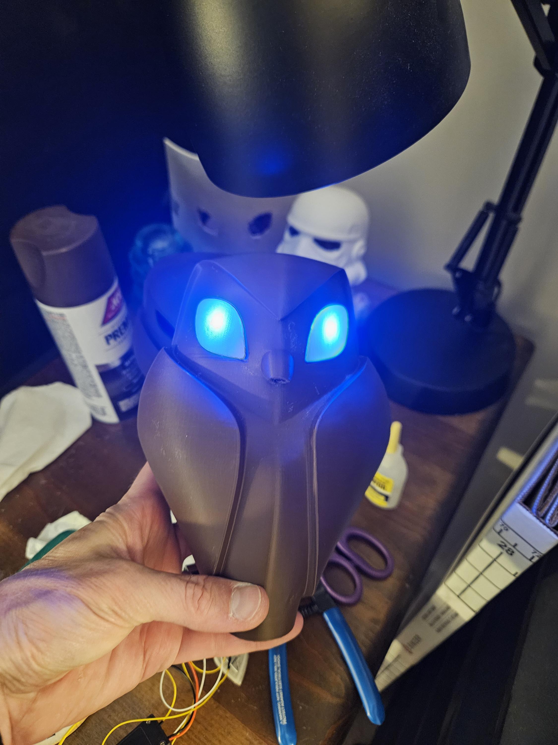 Owlbert 3D Printed Staff Topper With Illuminating Eyes - Etsy
