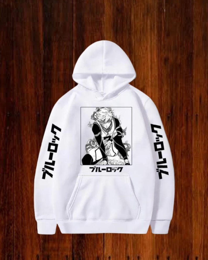 Anime Inspired Blue Lock Isagi Yoichi Aesthetic Print Hooded Sweatshirt ...