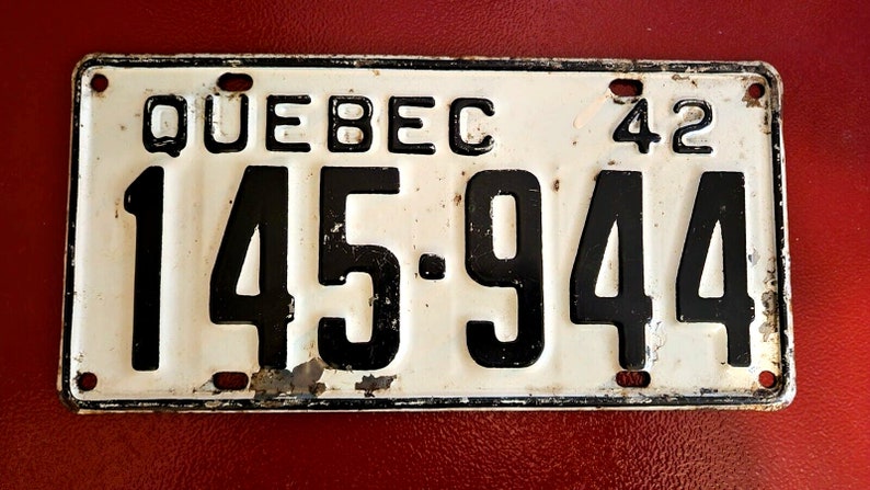 Plaque d'immatriculation du Québec 1942 - plaque d'immatriculation de ...