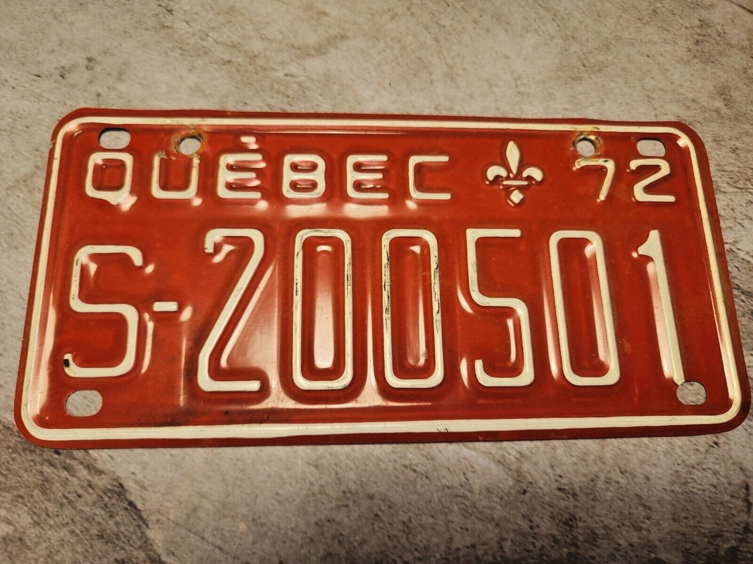 1972 Quebec Licence Plate 1972 Quebec Snowmobile Licence Plate Vintage ...