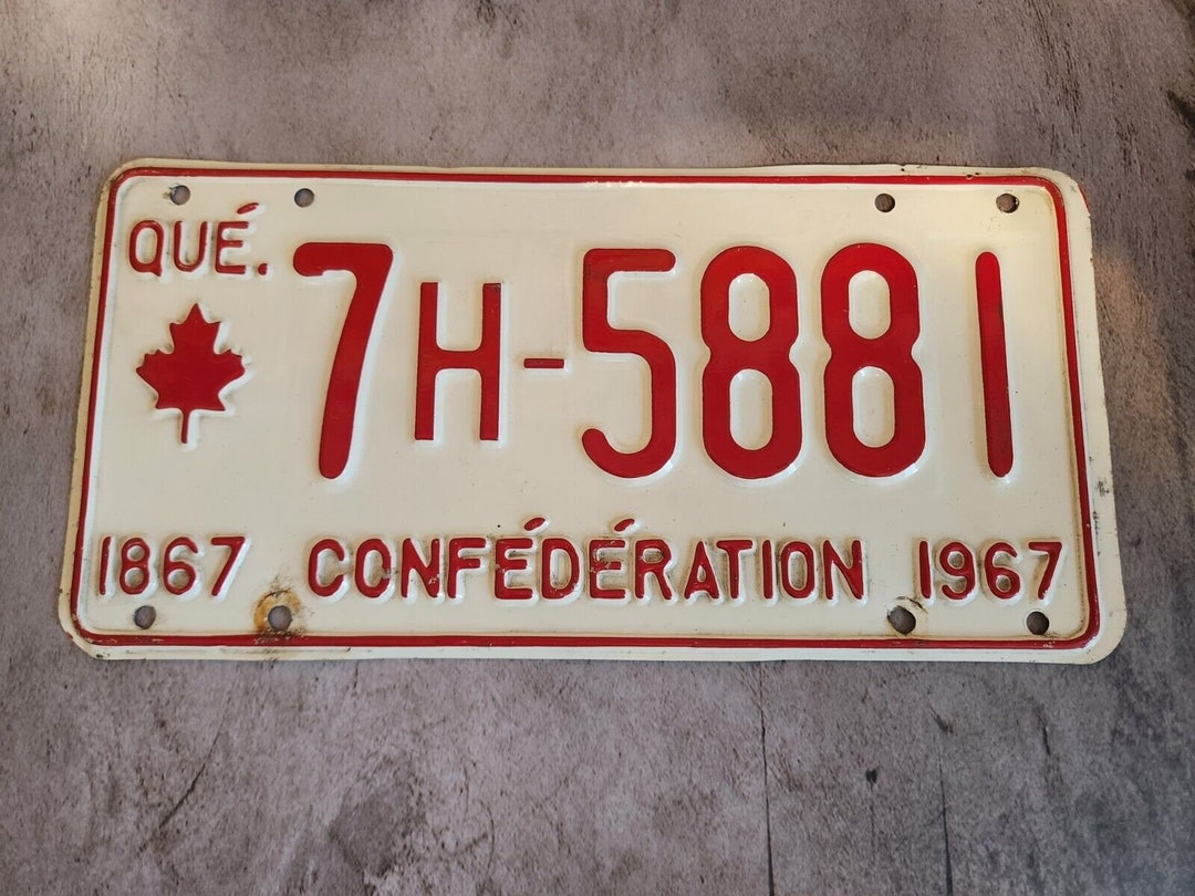 1967 Quebec Car Licence Plate Quebec Vintage 1967 Licence Plate ...