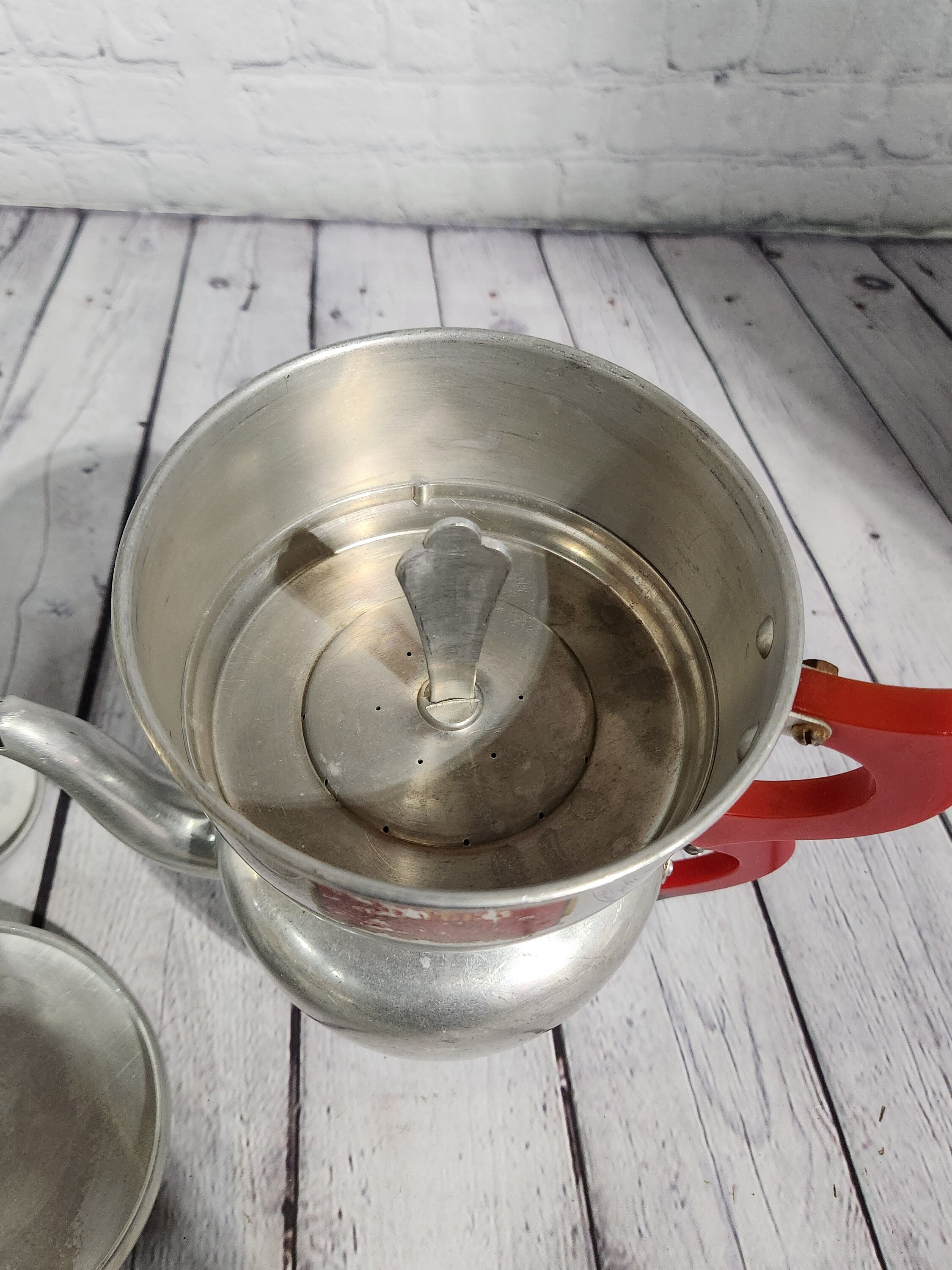 Art Deco Mid Century Modern Drip Coffee Pot / Tea Pot With Red - Etsy