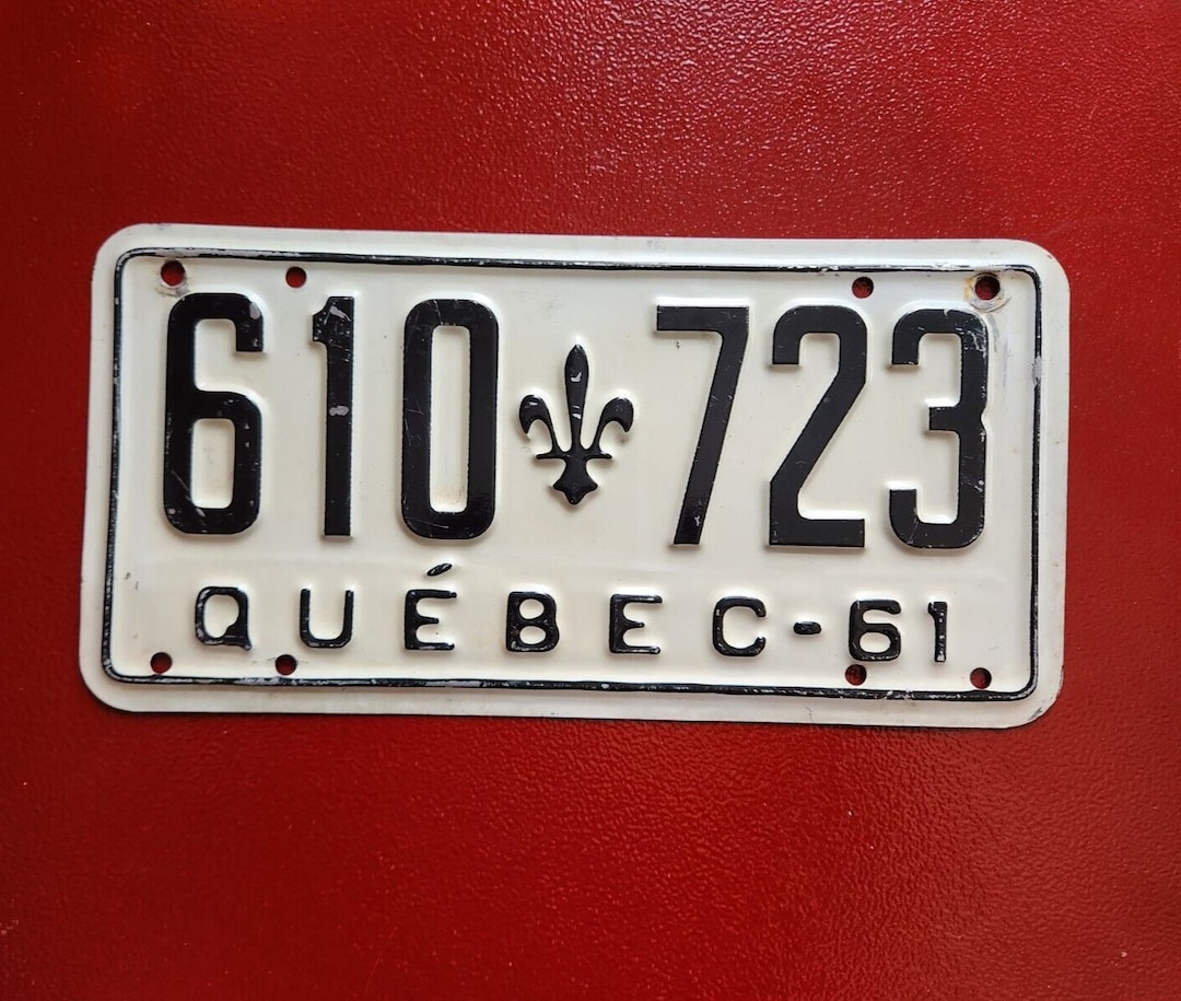 1961 Quebec Car Licence Plate Vintage Quebec Car Licence Plate - Etsy