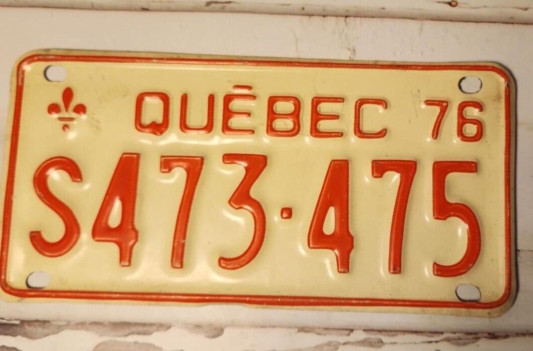 1976 Quebec Licence Plate 1976 Quebec Snowmobile Licence Plate Vintage ...