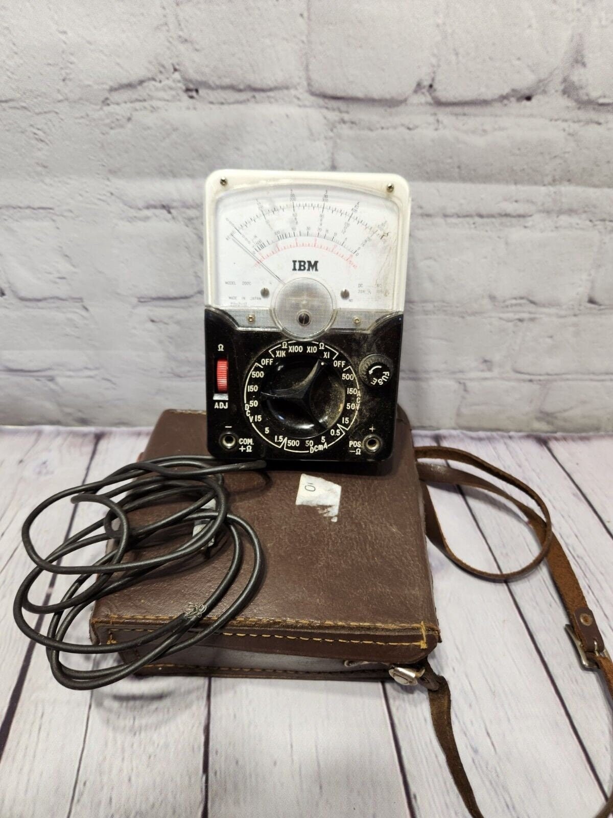 Vintage Ibm Volt Meter Model 200c With Brown Leather Case Made in Japan ...