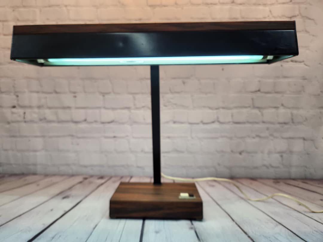 Mid Century Modern Luxo Fluorescent Desk Lamp Faux Wood - Etsy