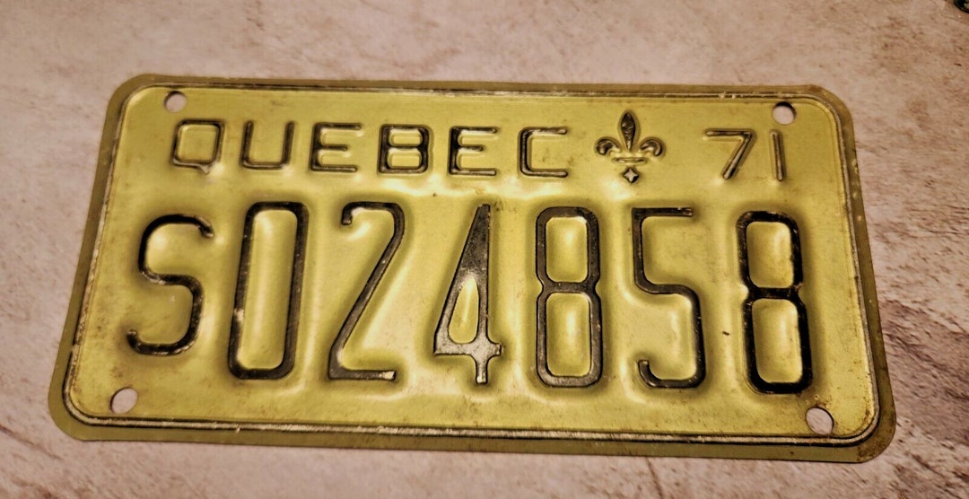 1971 Quebec Licence Plate 1971 Quebec Snowmobile Licence Plate Vintage ...