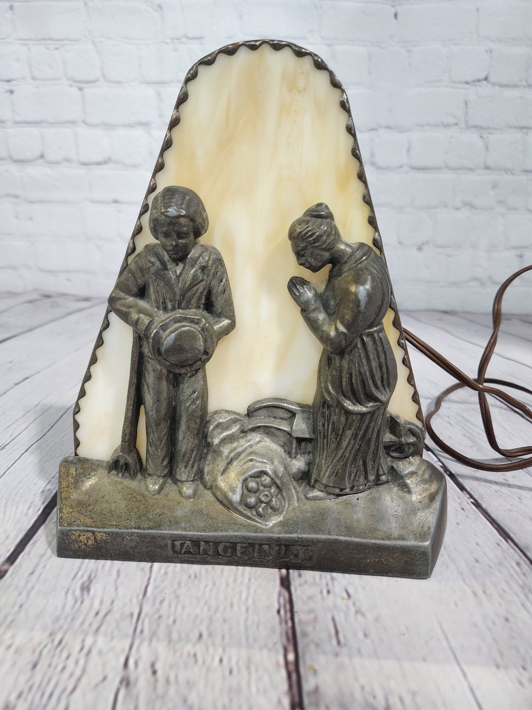 Art Deco Angelus Silver Metal Desk Lamp - Vtg Desk Lamp - Art Deco Lamp ...